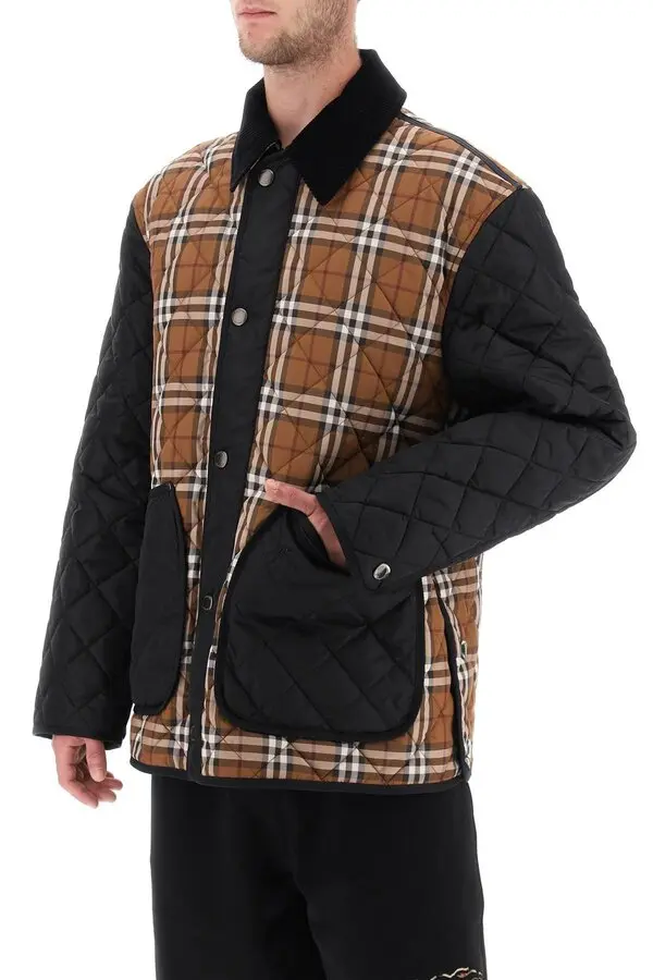 Burberry Checked Panelled Quilted Jacket