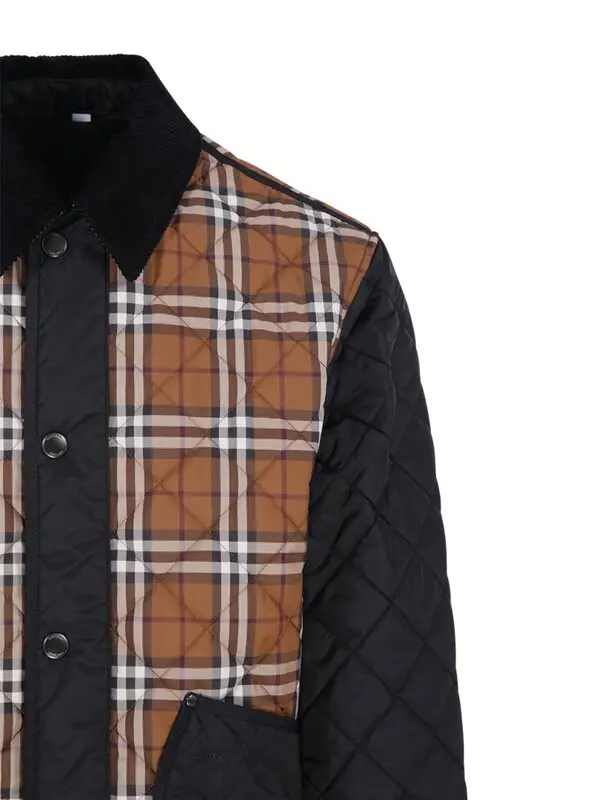 Burberry Checked Panelled Quilted Jacket