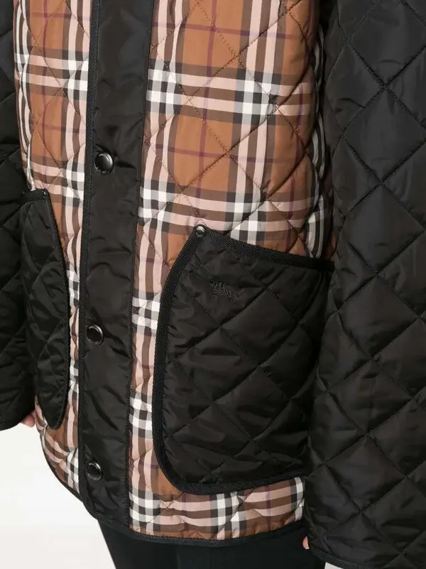 Burberry Checked Panelled Quilted Jacket