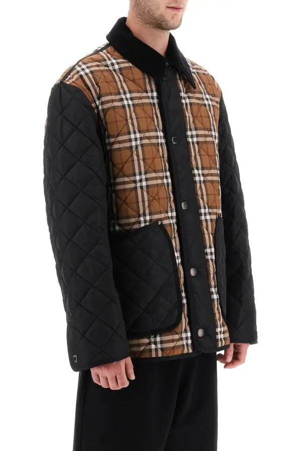 Burberry Checked Panelled Quilted Jacket
