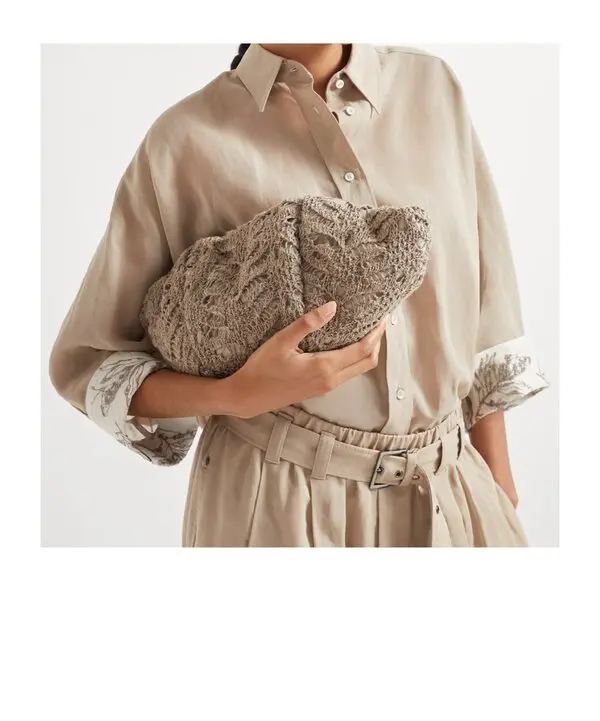 Brunello Cucinelli Crochet-panel Cross Body Bag