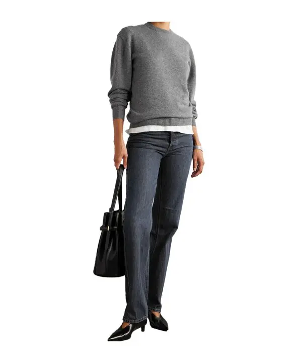 TOTEME Ribbed-cuff Cashmere Sweater - Gray