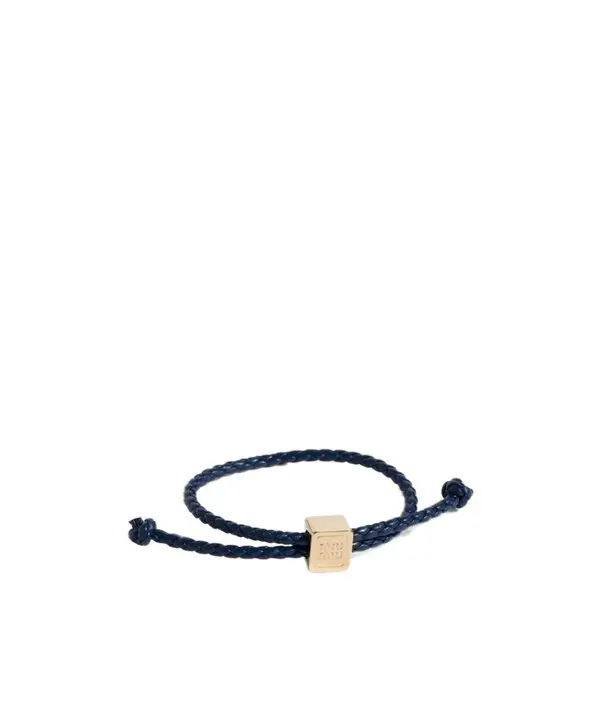 Miu Miu Braided Leather Bracelet - Black