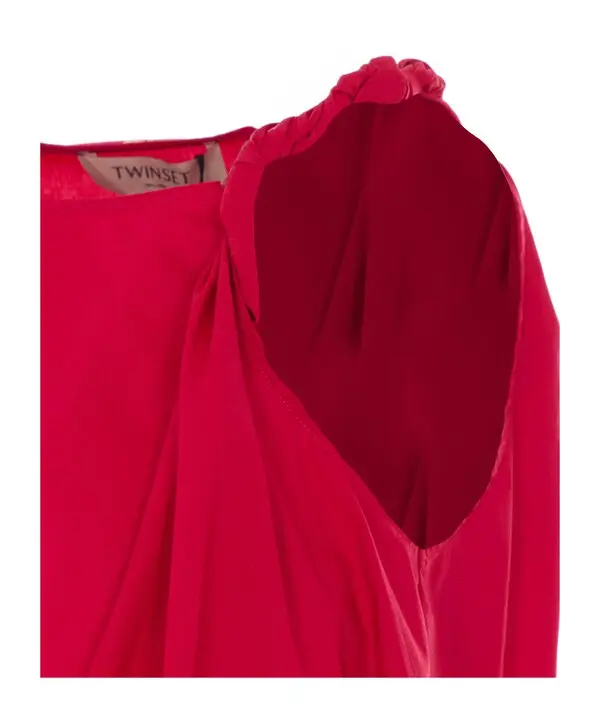 TWINSET Ruched Sleeveless Top - Red