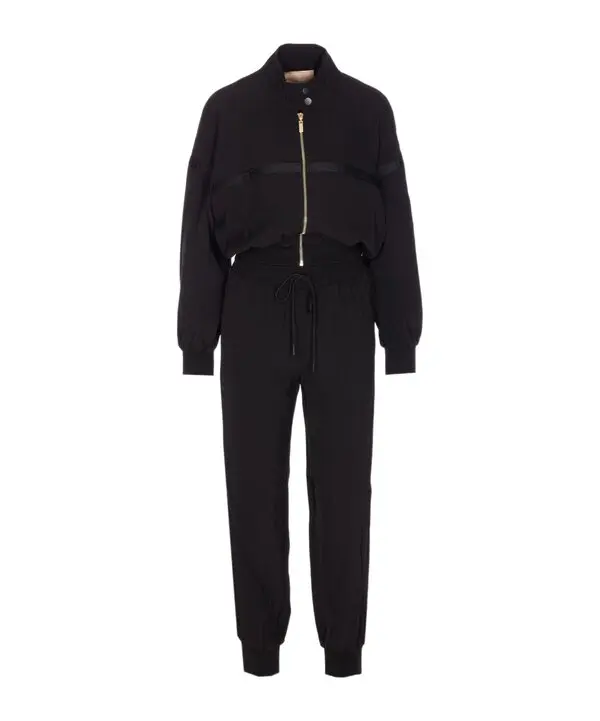 TWINSET Zip-front Jumpsuit With Drawstring Waistband - Black