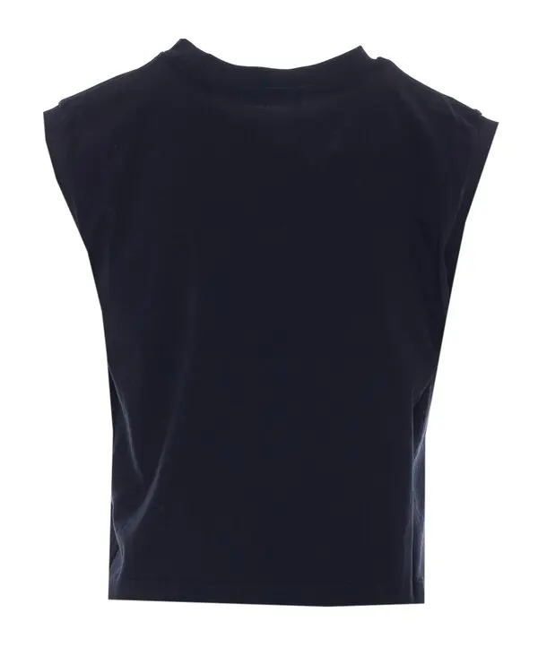 TWINSET Sleeveless Embroidered Top - Black