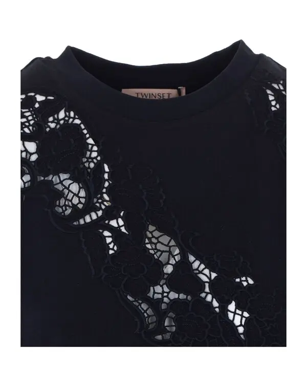TWINSET Sleeveless Embroidered Top - Black