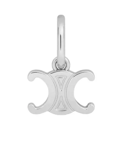 Celine Triomphe Charm In Brass With Rhodium Finish - Silver