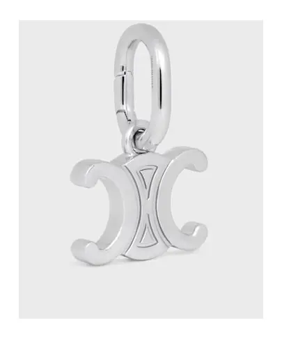 Celine Triomphe Charm In Brass With Rhodium Finish - Silver