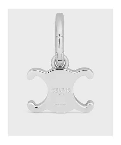 Celine Triomphe Charm In Brass With Rhodium Finish - Silver
