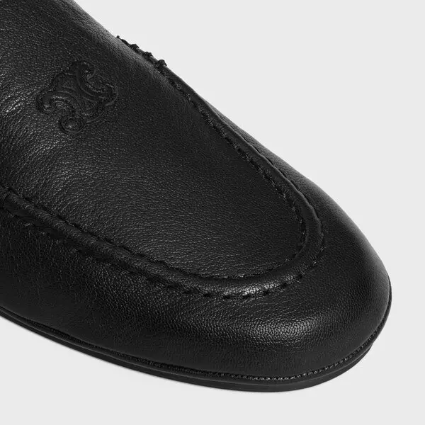 Celine Adam Loafer With Triomphe In Goatskin - Black