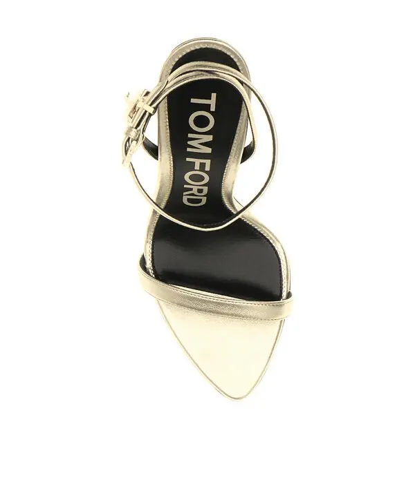 TOM FORD Pointed-toe High-heeled Sandals With Buckle Detail - Nude