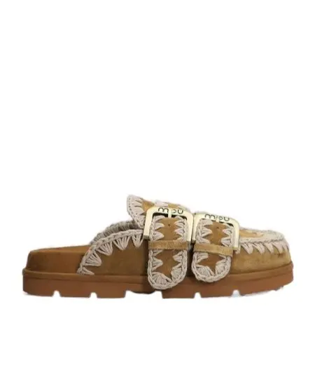 Mou Two Buckled Slip-on Sandals - Brown