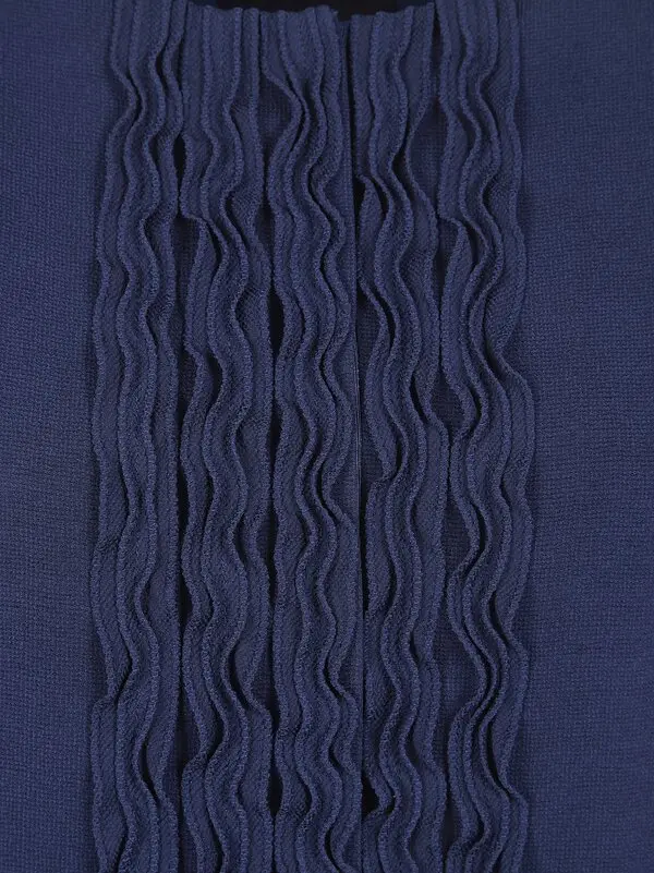 Emporio Armani Ruffled Crewneck Jacket - Blue