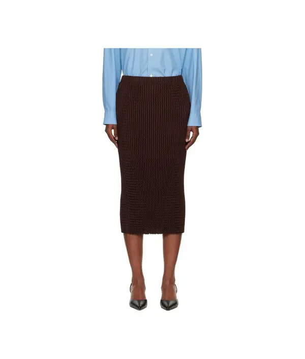 Issey Miyake Textured Knit Midi Skirt - Black