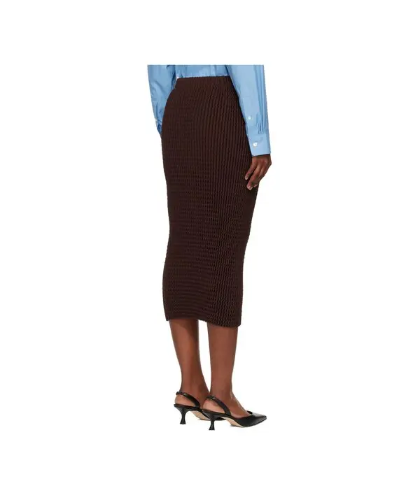 Issey Miyake Textured Knit Midi Skirt