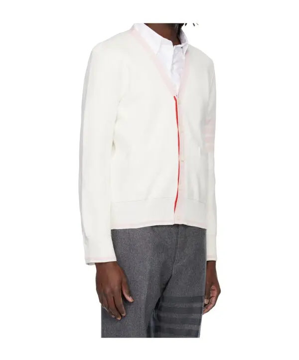 Thom Browne 4-bar Striped V-neck Cardigan