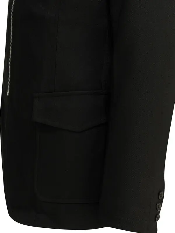 Comme Des Garçons Zip-up Notched Lapel Jacket