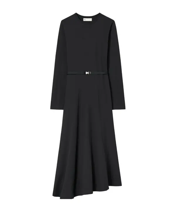 Tory Burch Buckle Long-sleeve Midi Dress - Black
