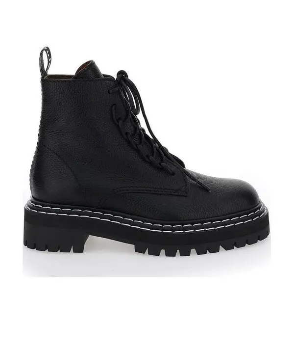 Proenza Schouler Leather Lace-up Combat Boots - Black