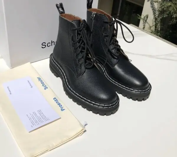 Proenza Schouler Leather Lace-up Combat Boots