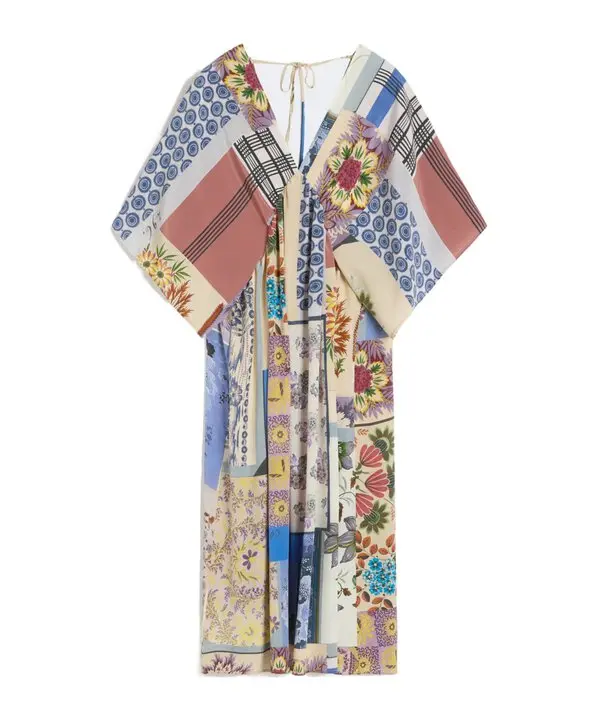 Max Mara Chine Floral-patchwork Midi Dress