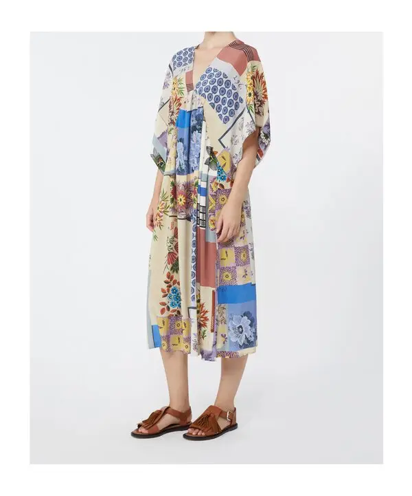 Max Mara Chine Floral-patchwork Midi Dress