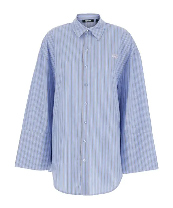 ROTATE BY BIRGER CHRISTENSEN Oversized Pinstriped Shirt - No