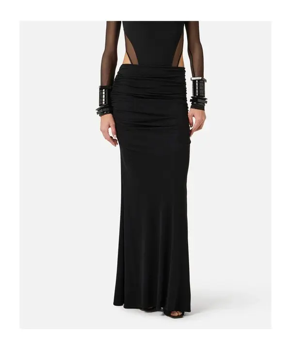 Elisabetta Franchi Crêpe Jersey Skirt - Black