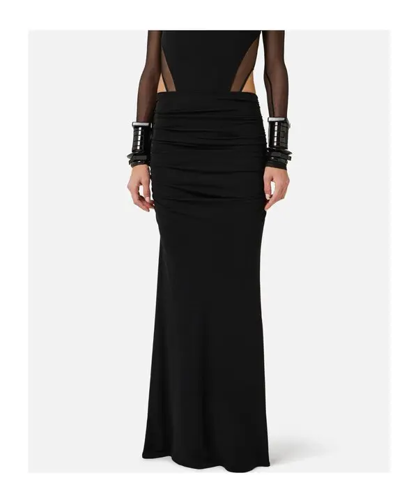 Elisabetta Franchi Crêpe Jersey Skirt - Black