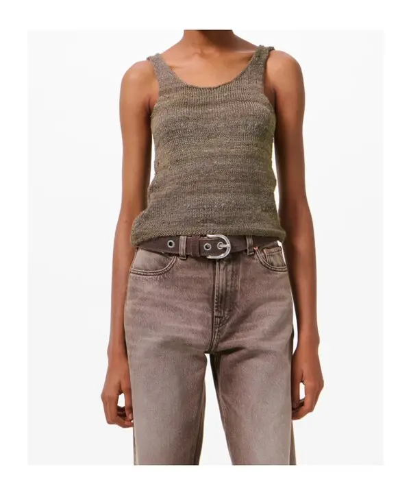 Our Legacy Solo Ribbed Knit U-neck Vest - Brown