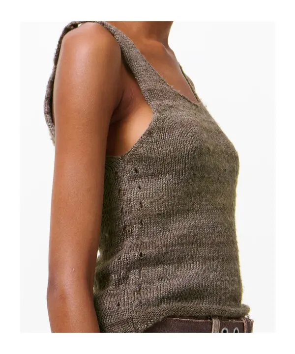 Our Legacy Solo Ribbed Knit U-neck Vest - Brown