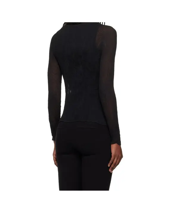 Issey Miyake High-neck Long-sleeve Top - Black