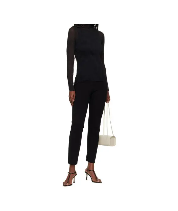Issey Miyake High-neck Long-sleeve Top - Black