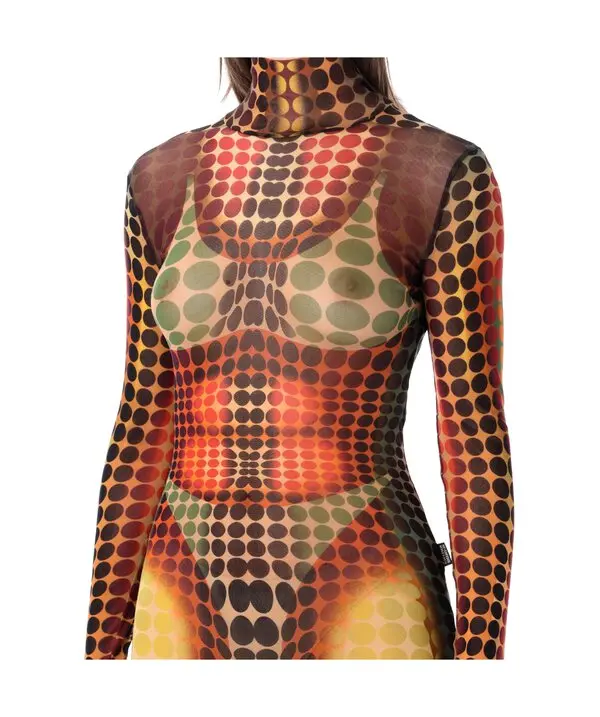 JEAN PAUL GAULTIER Re-edition Printed Long Sleeve Maxi Dress