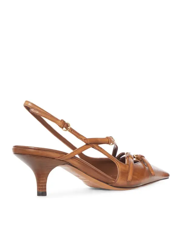 Miu Miu Pointed-toe Slingback Pumps With Adjustable Buckle