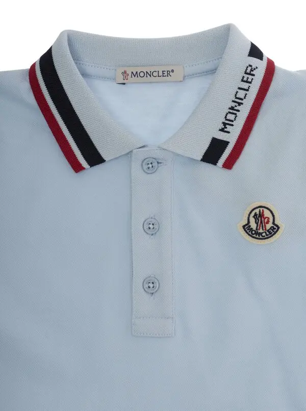 Moncler Striped Collar Polo Shirt And Short Set