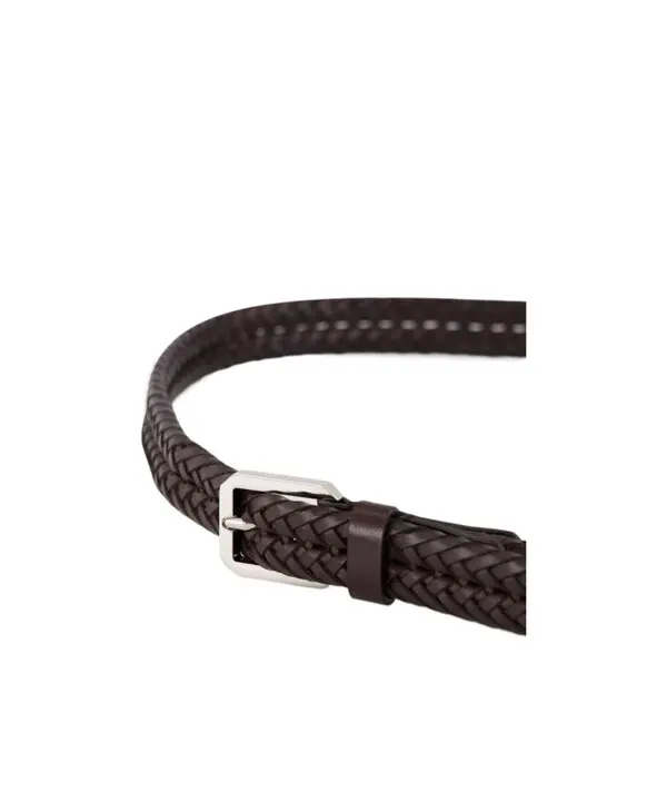 TOM FORD Braided Leather Belt - Black