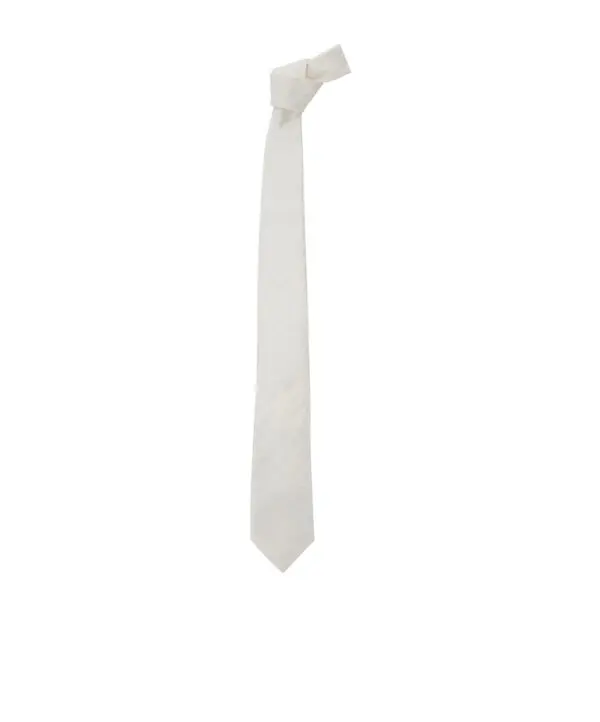 Giorgio Armani Logo Jacquard Neck Tie - White