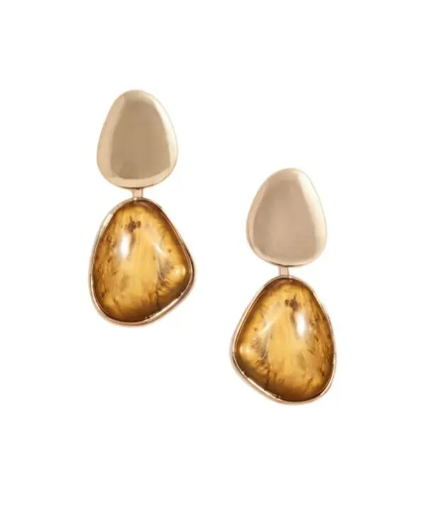 SELF-PORTRAIT Tiger-eye Earrings - Gold