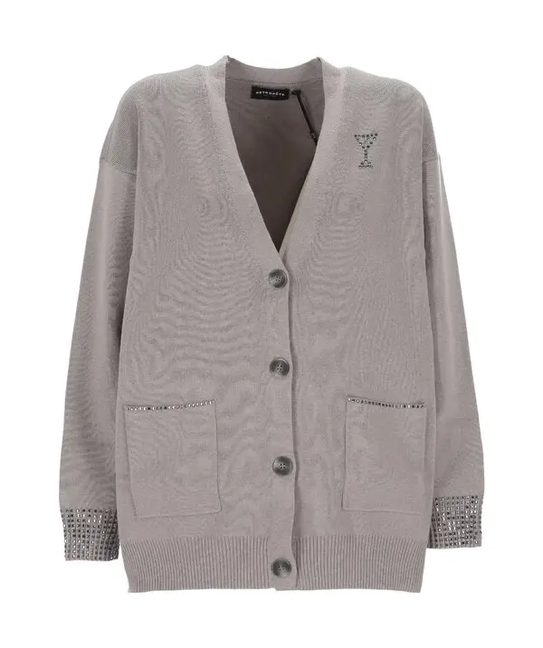 Retrofete Embellished Knit Cardigan - Gray