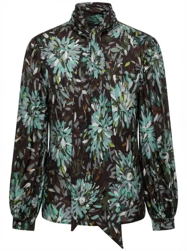 Gucci Printed Silk Twill Blouse - Black