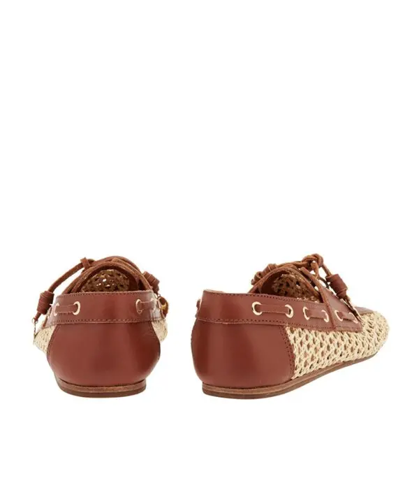 ANCIENT GREEK SANDALS Pliaria Boat Shoes With Straw Woven Details