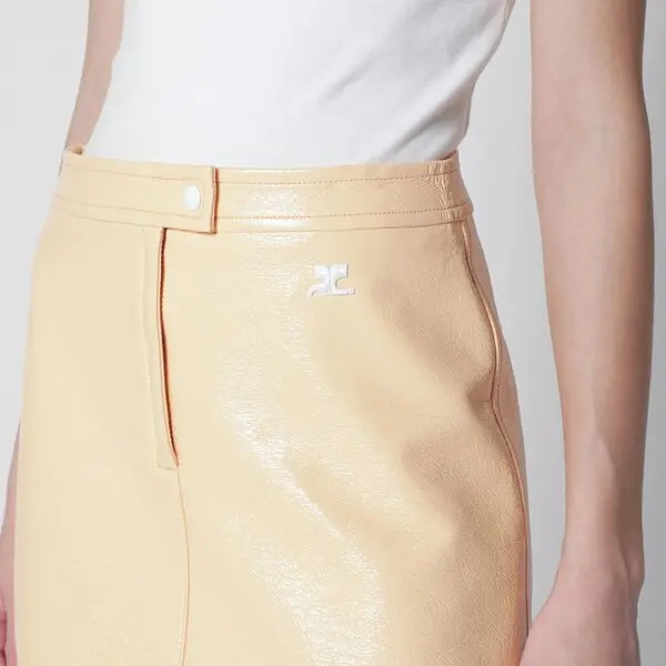 COURREGES Re-edition Vinyl Mini Skirt - Nude