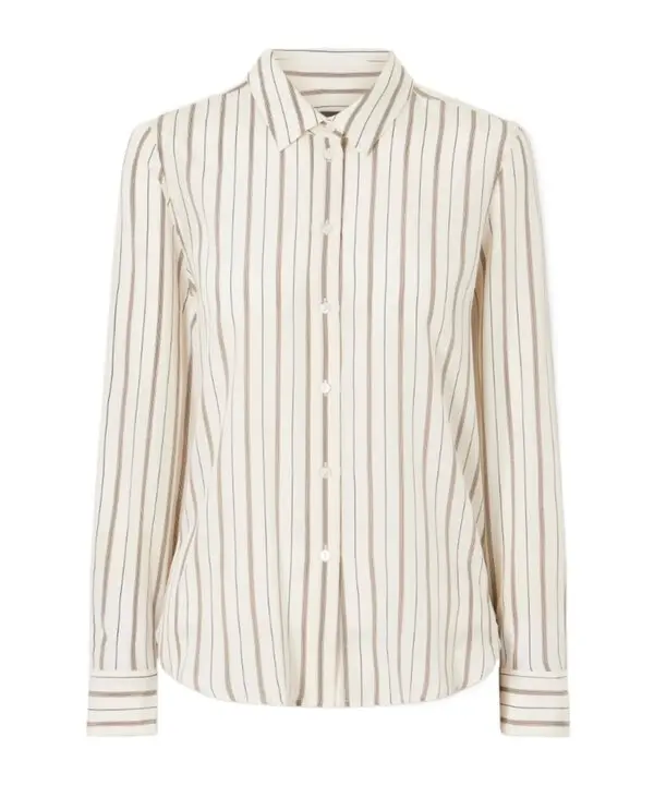 NILI LOTAN Gaia Striped Silk Shirt - White