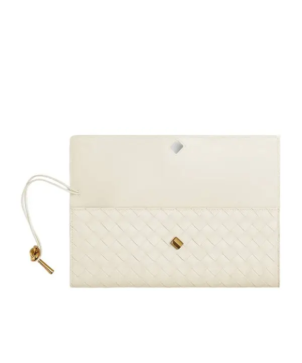 Bottega Veneta Andiamo Clutch Bag - Sea Salt Color
