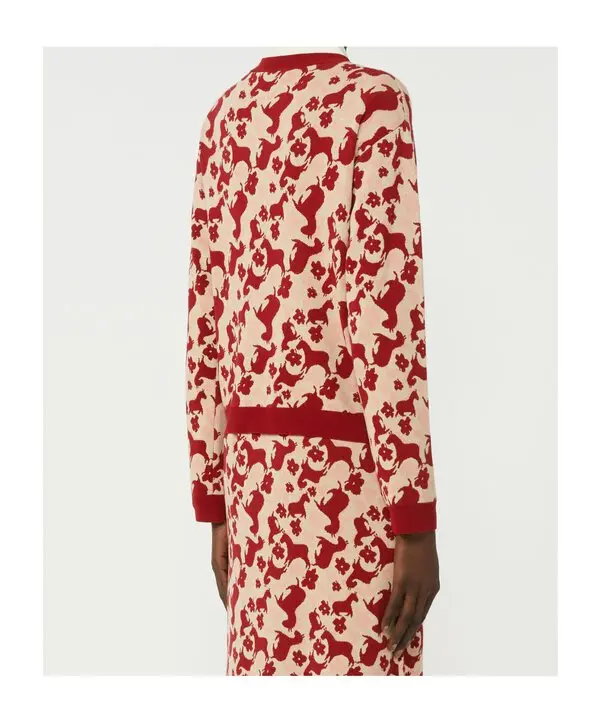 Max Mara Long Sleeve Jacquard Knit Sweater