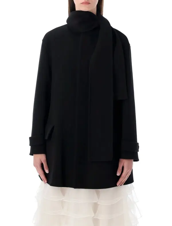 Dior Long-sleeved Coat With Scarf Collar