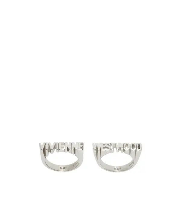 VIVIENNE WESTWOOD Essex Logo Rings - White