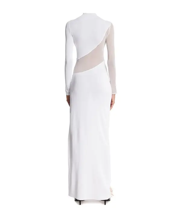 Alaïa Knit Cut-out Maxi Dress - White